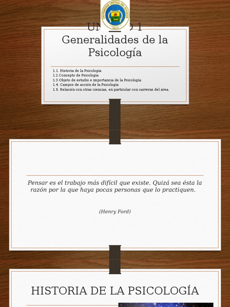 UNIDAD 1. Generalidades de La Psicologia | PDF | Comportamiento | Sicología