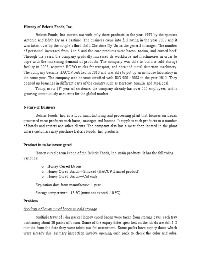 Case Study Food | PDF | Shelf Life | Air Conditioning