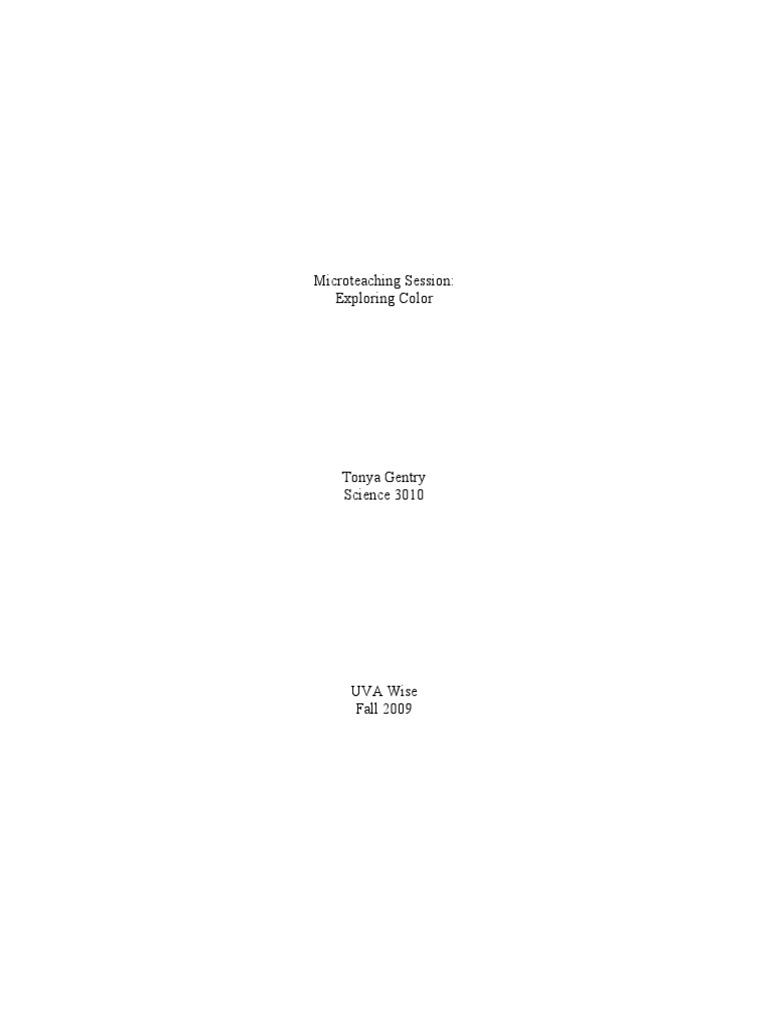 Micro Teaching Session | PDF | Color | Rainbow