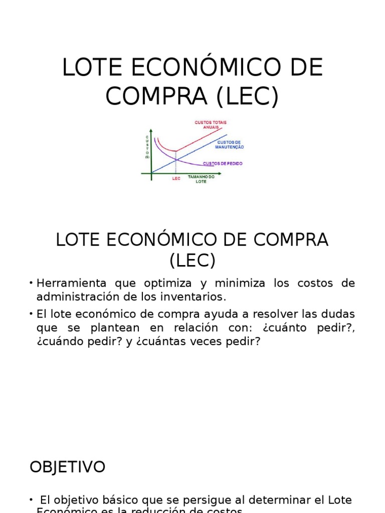 Optimización de inventarios mediante el cálculo del Lote Económico de ...