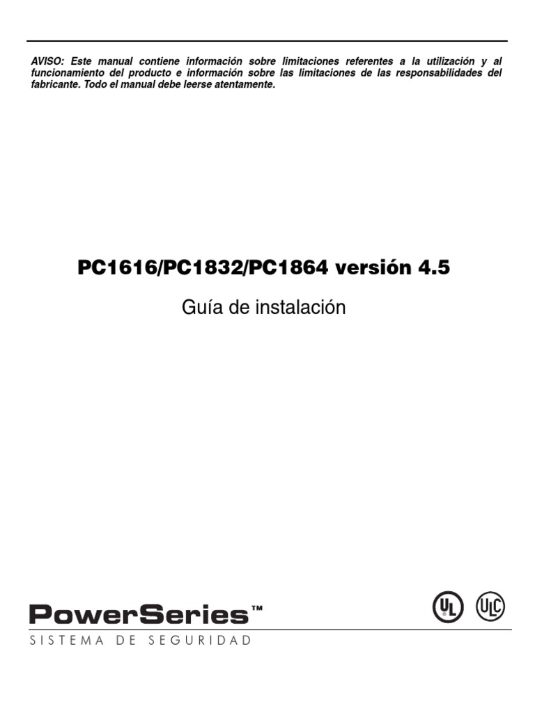 PC1616 PC1832 PC1864 Installation Manual SPA 001 | PDF | Derechos de ...
