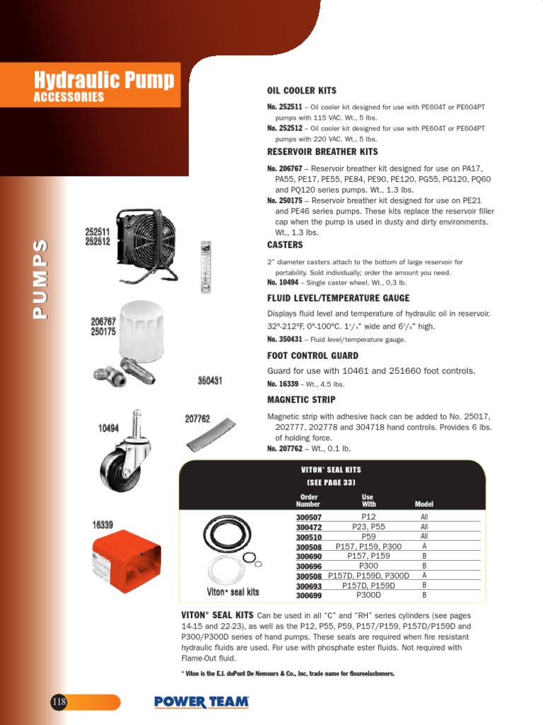 Hydraulic Pump Accessories Guide | PDF | Pump | Mechanical Engineering