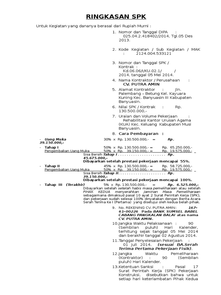 Contoh Berita Acara Tagihan Termin | PDF