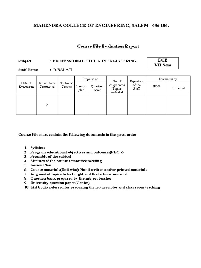 Mahendra College of Engineering, Salem - 636 106 | PDF