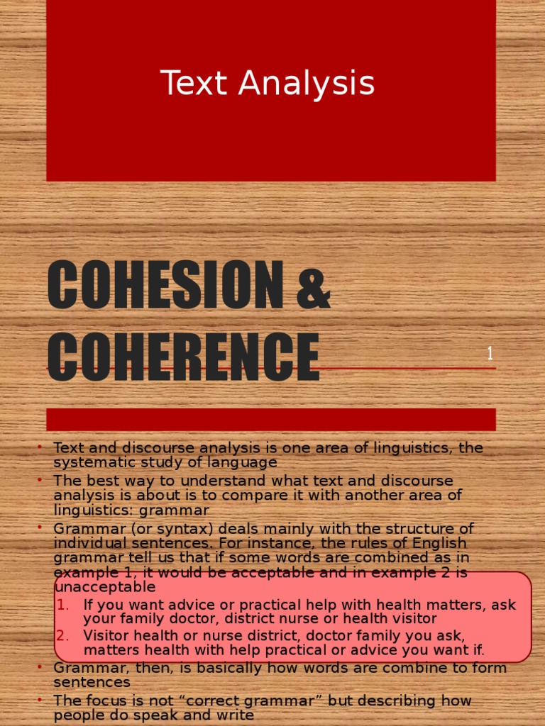 Cohesion N Coherence | PDF | Grammar | Semantics