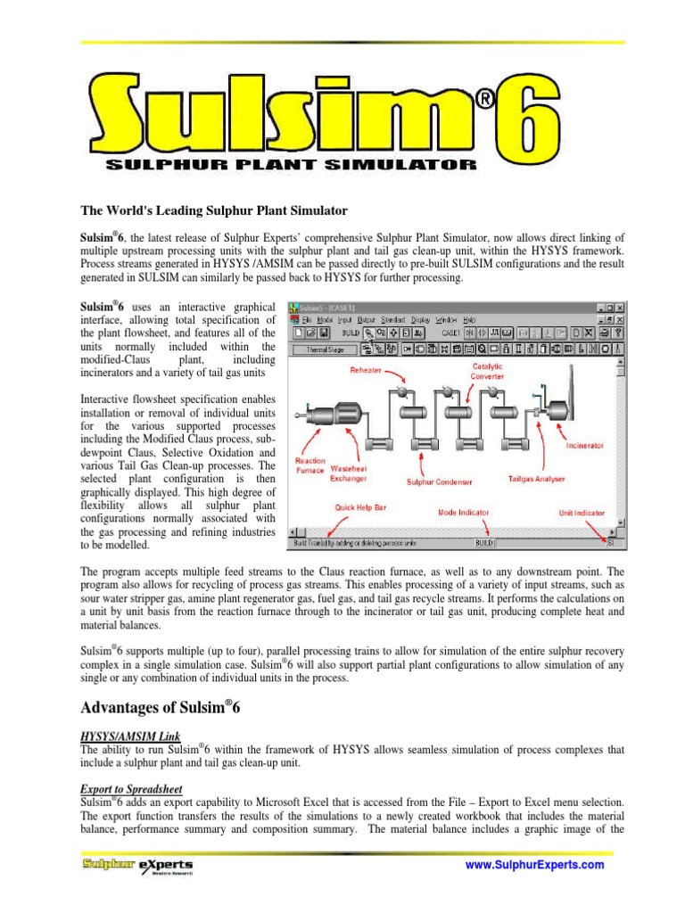 Sulsim 6 Brochure PRC | PDF | Microsoft Excel | Simulation