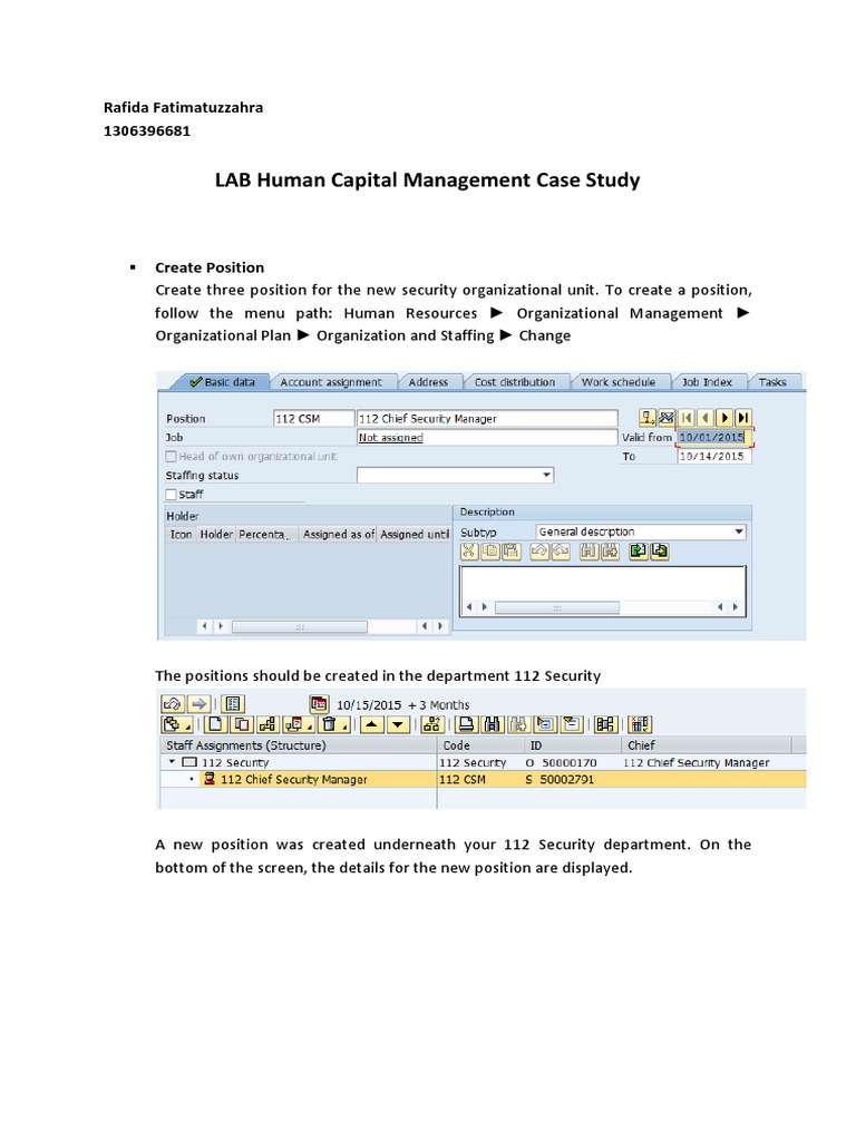 SAP HCM Case Study | PDF | Human Resource Management | Recruitment