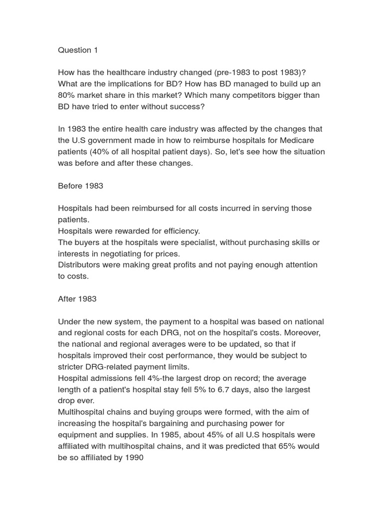 BD Case | Download Free PDF | Competition | Hospital