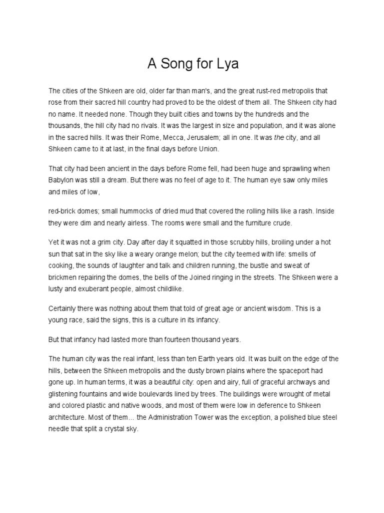 A Song For Lya | PDF | Nature