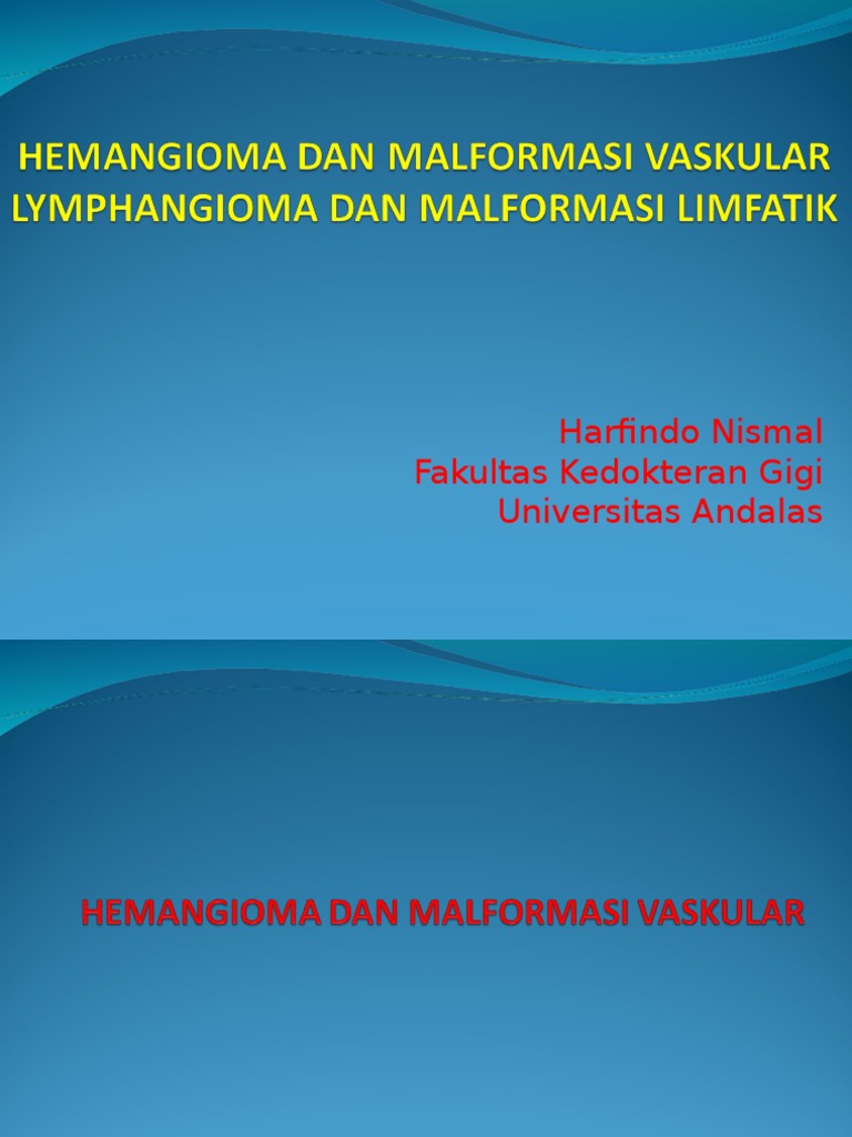 Hemangioma Dan Malformasi Vaskular | PDF