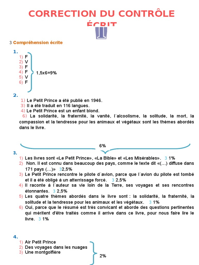 Compréhension Écrite | PDF | Le Petit Prince | Science
