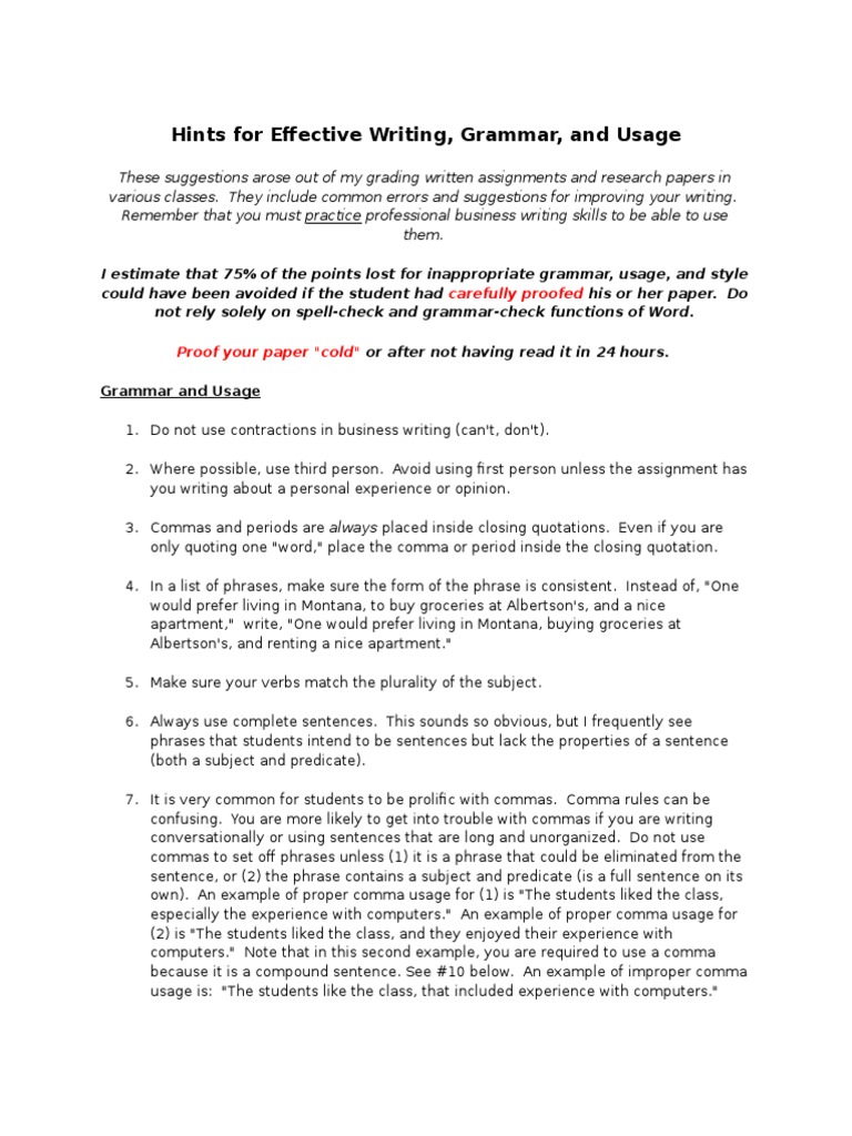 Hints For Effective Writing | PDF | Comma | Languages
