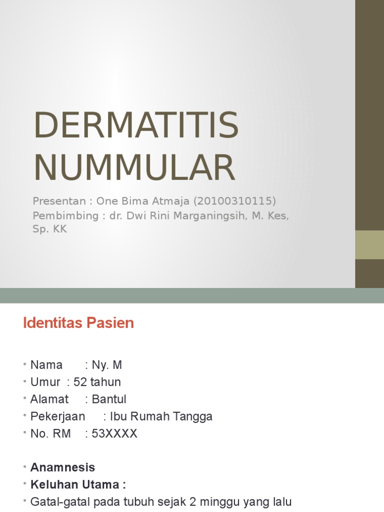 Dermatitis Numularis | PDF