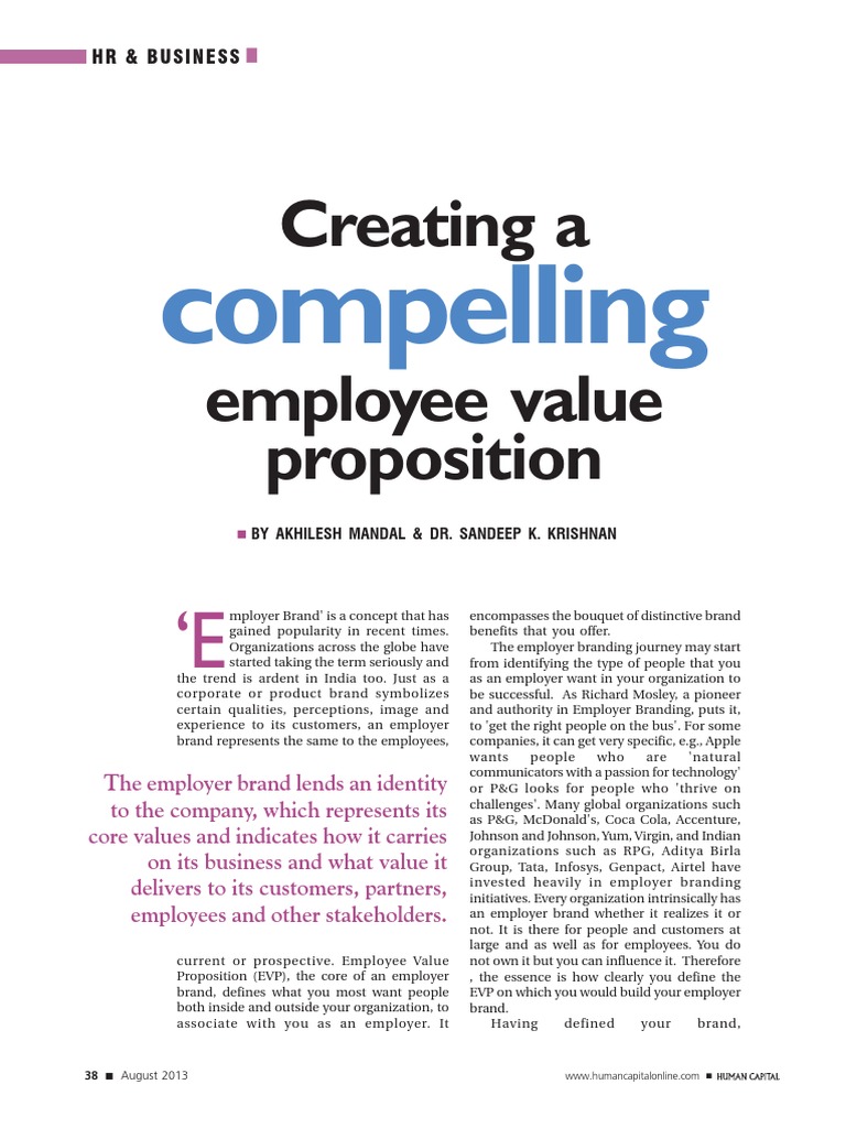 Crafting an Effective Employee Value Proposition | PDF | Brand ...