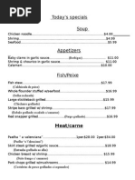 Mozambik Restaurant Menu & Prices | PDF | Curry | Steak