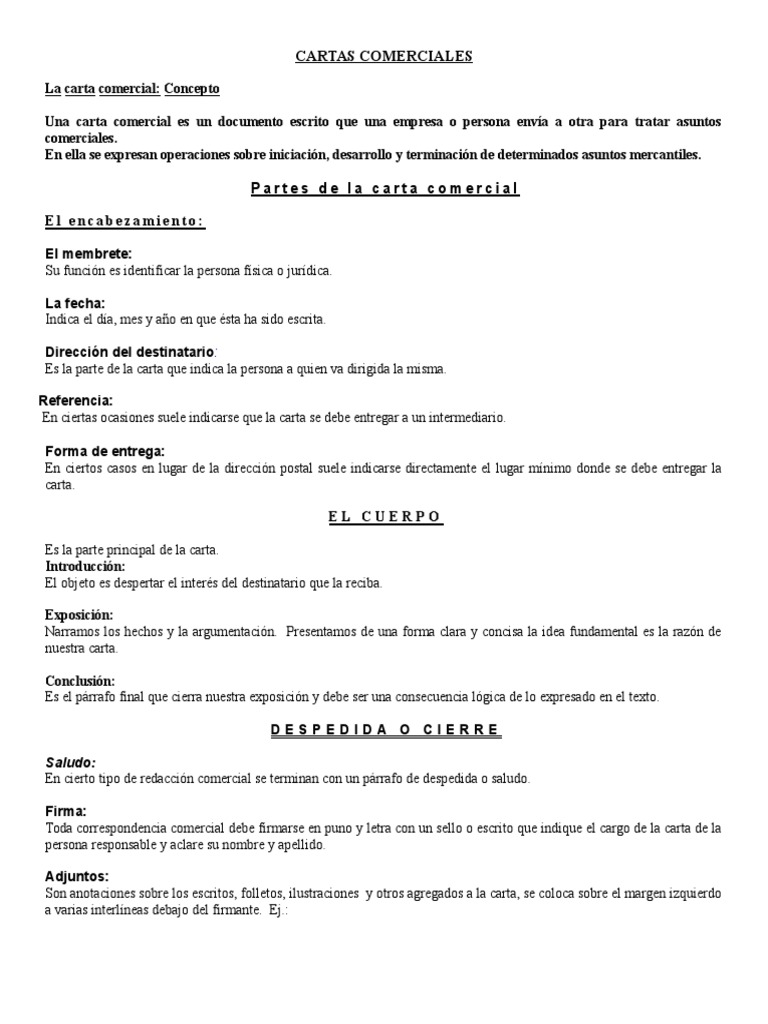 Cartas Comerciales | PDF