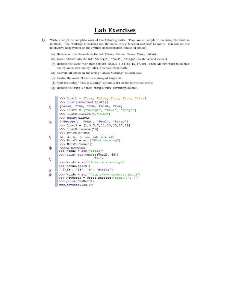Lab Exercises | PDF | Computers