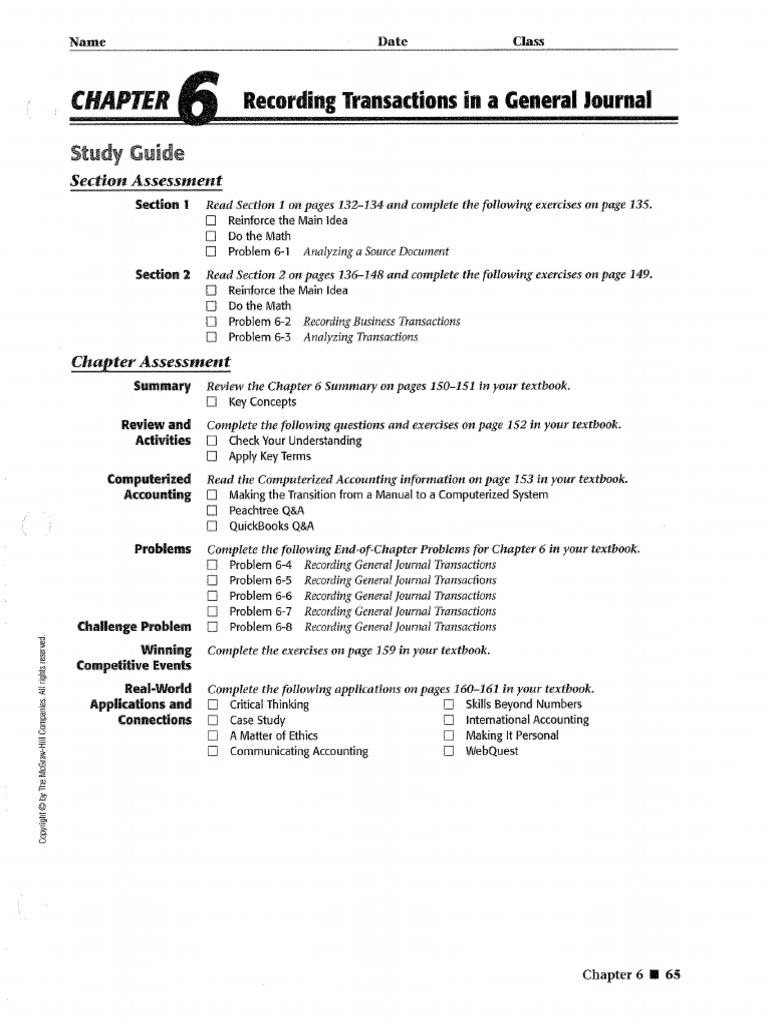 Chapter 6 - Worksheets | PDF