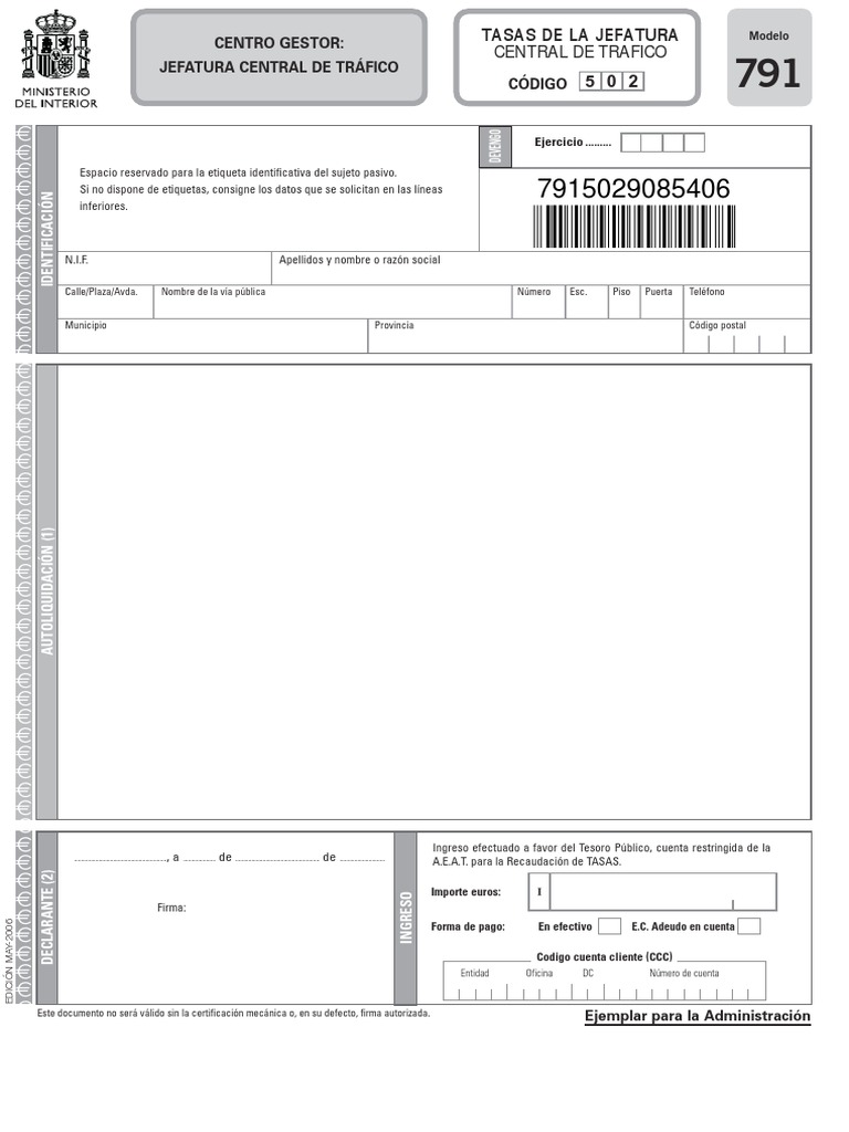Modelo 791 | PDF | Euro | Dinero