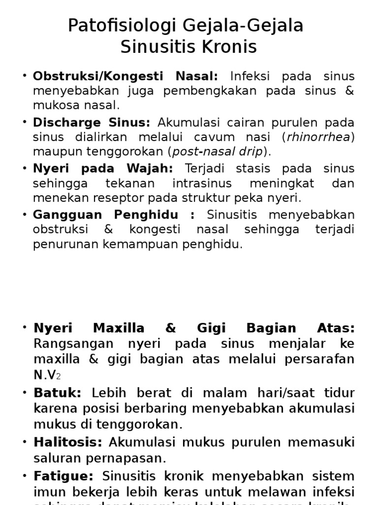 Patofisiologi Gejala Sinusitis Kronik | PDF