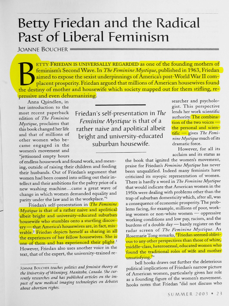 Betty Friedman | Feminist Movement | Feminism | Free 30-day Trial | Scribd
