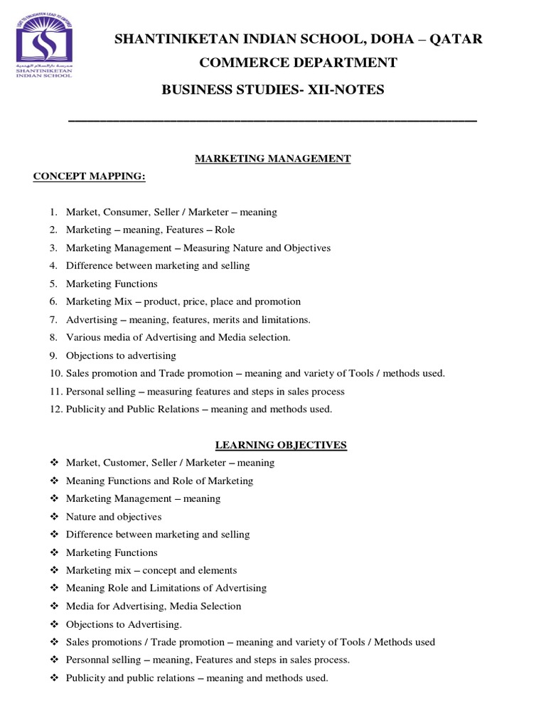 Marketing Management Notes | PDF | Sales | Promotion (Marketing)