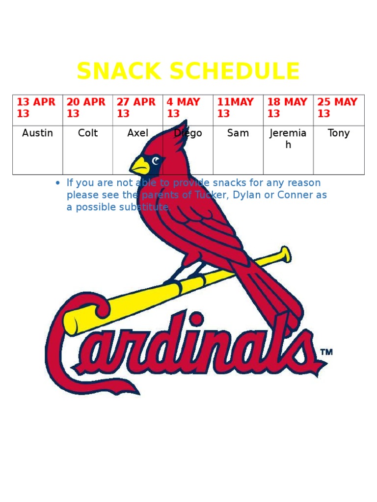 Snack Schedule | PDF