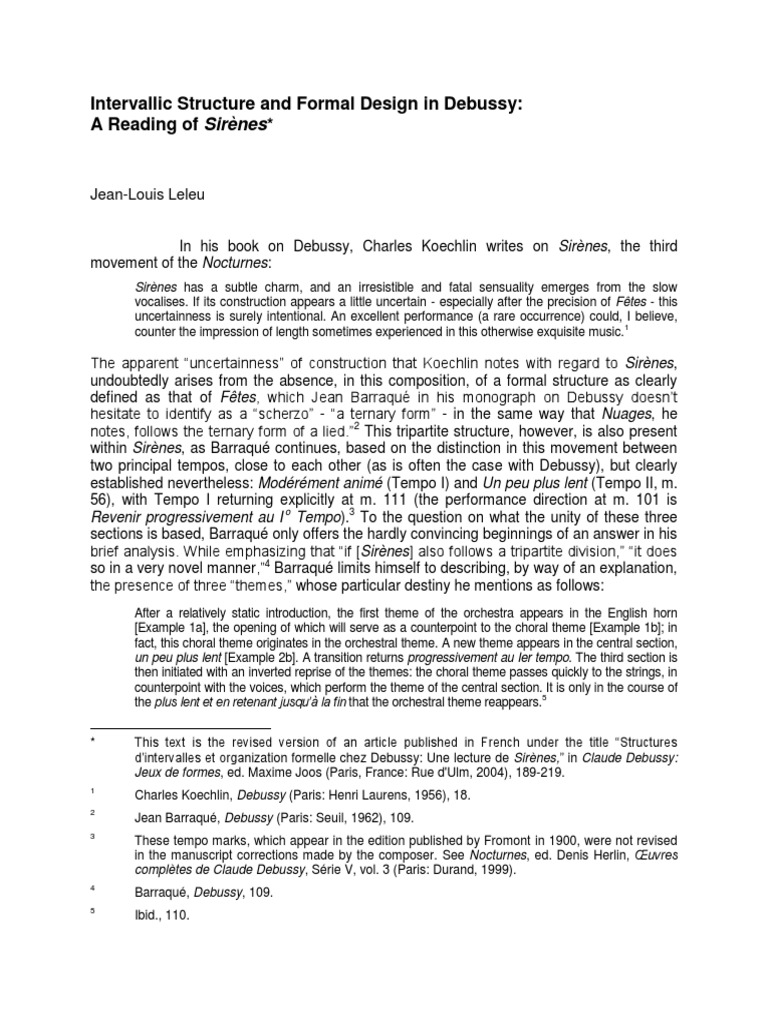Intervallic Structure and Formal Design in Debussy: A Reading of ...