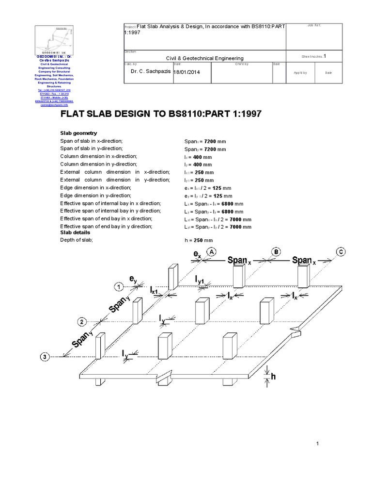 Flat Slab Design per BS8110 Guidelines | PDF | Geotechnical Engineering ...