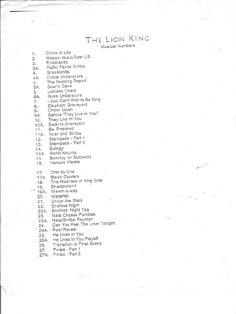 The Lion King Score | PDF