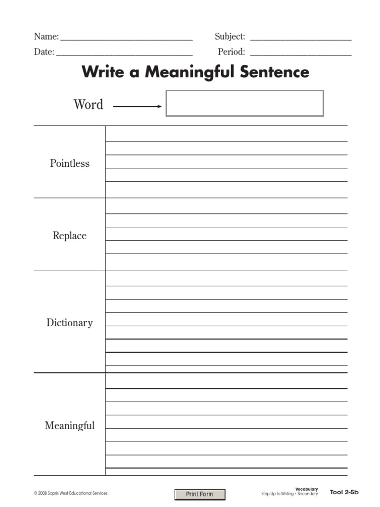 Write A Meaningful Sentence: Pointless | PDF