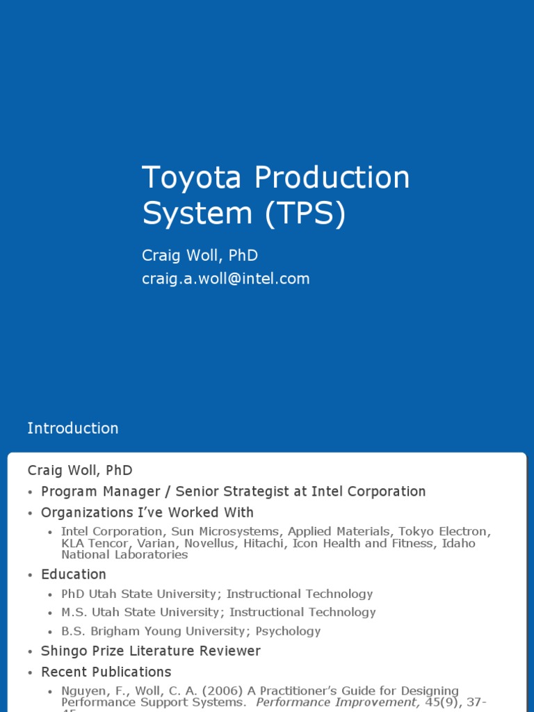 Toyota Production System (TPS) OVERVIEW PDF | PDF