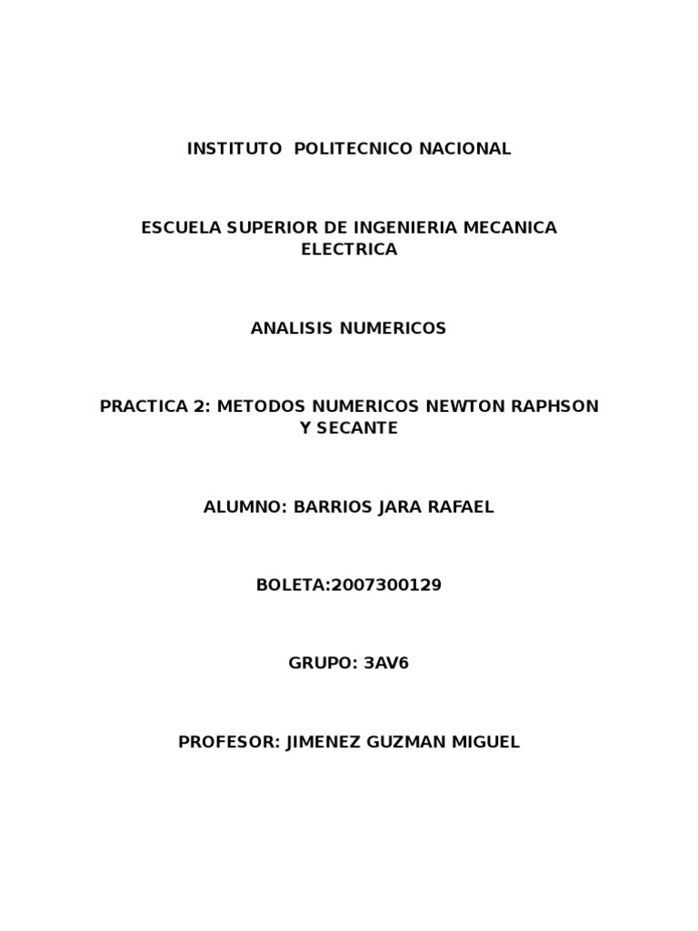 Metodo de Newton Raphson | PDF | Derivado | Objetos matemáticos