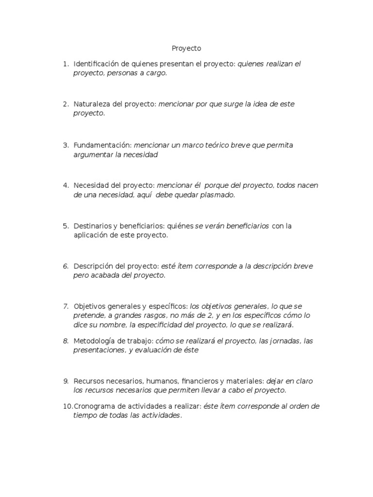 Formato Simple para Presentación de Proyectos | PDF