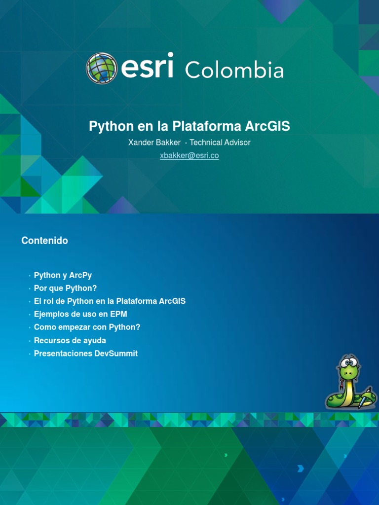 Python en La Plataforma ArcGIS | PDF | Python (lenguaje de programación ...