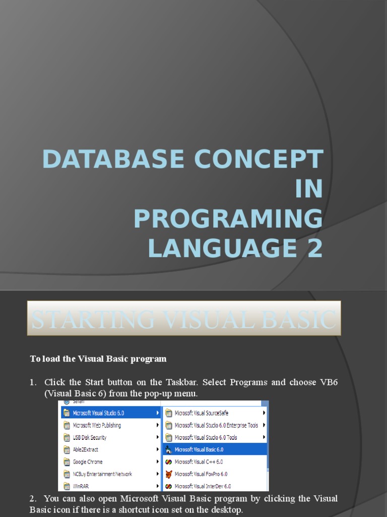 1-Starting Visual Basic | PDF | Icon (Computing) | Menu (Computing)