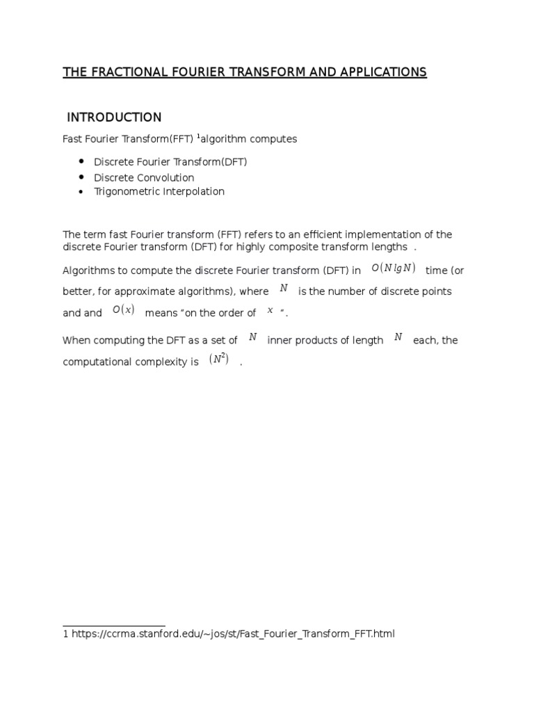 The Fractional Fourier Transform And Application1 Pdf Discrete Fourier Transform Fast
