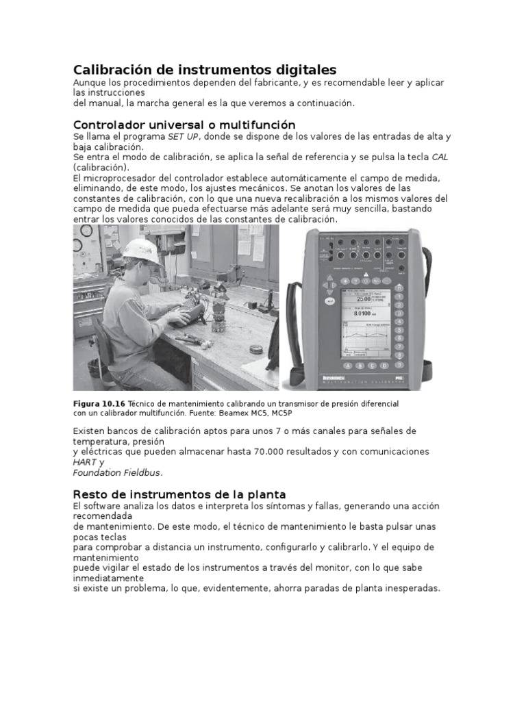 Calibración de Instrumentos Digitales | PDF | Calibración | Ingeniería ...