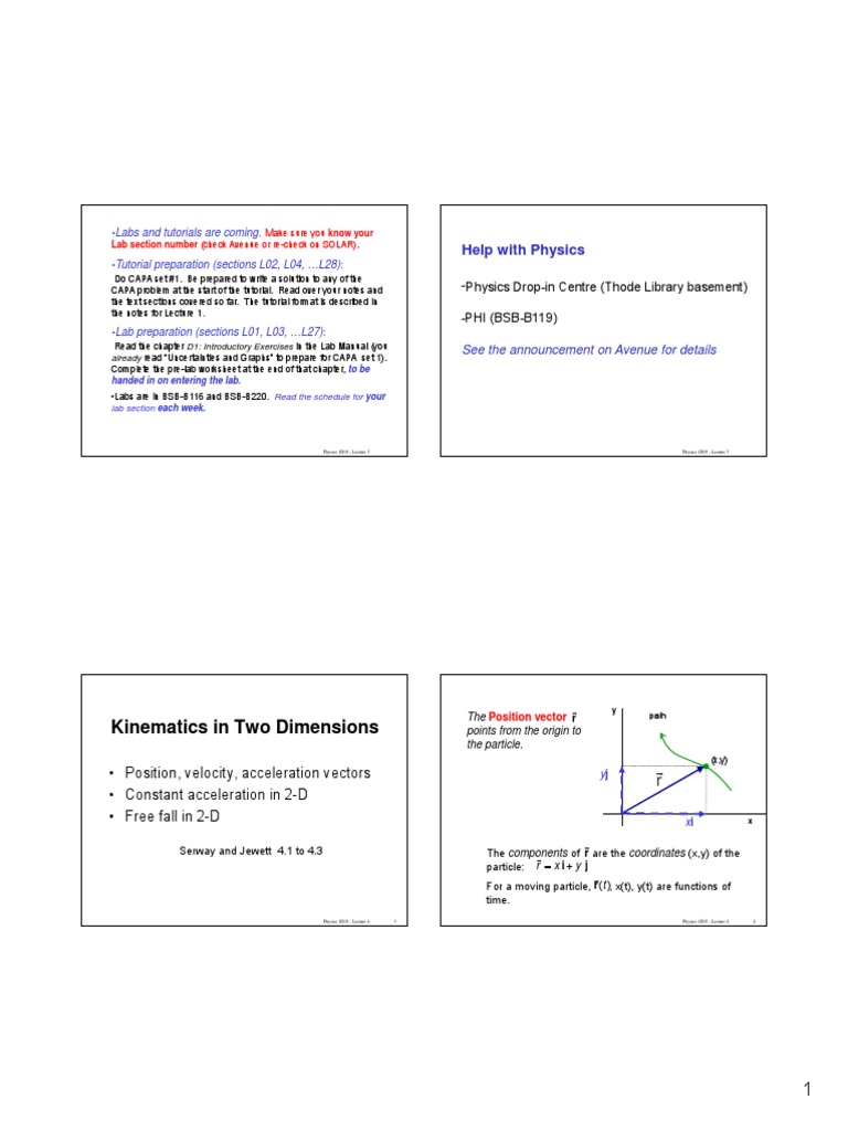 Physics tutorials and labs preparation | PDF | Acceleration | Velocity
