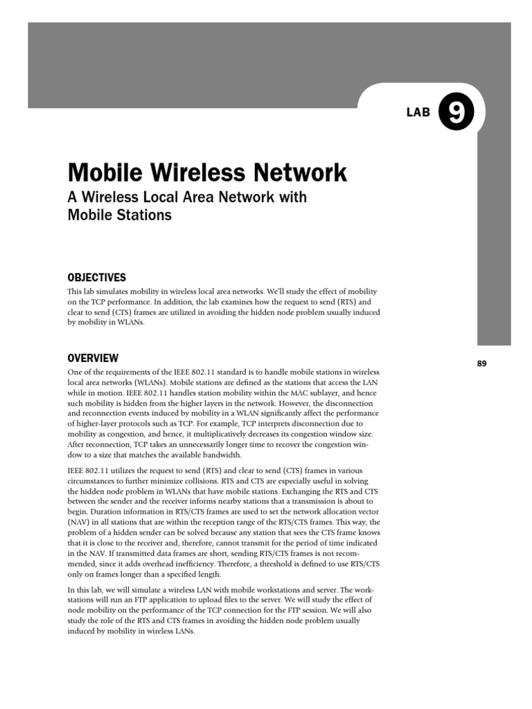 Lab 09 Mobile WLAN | PDF | Wireless Lan | Computer Network