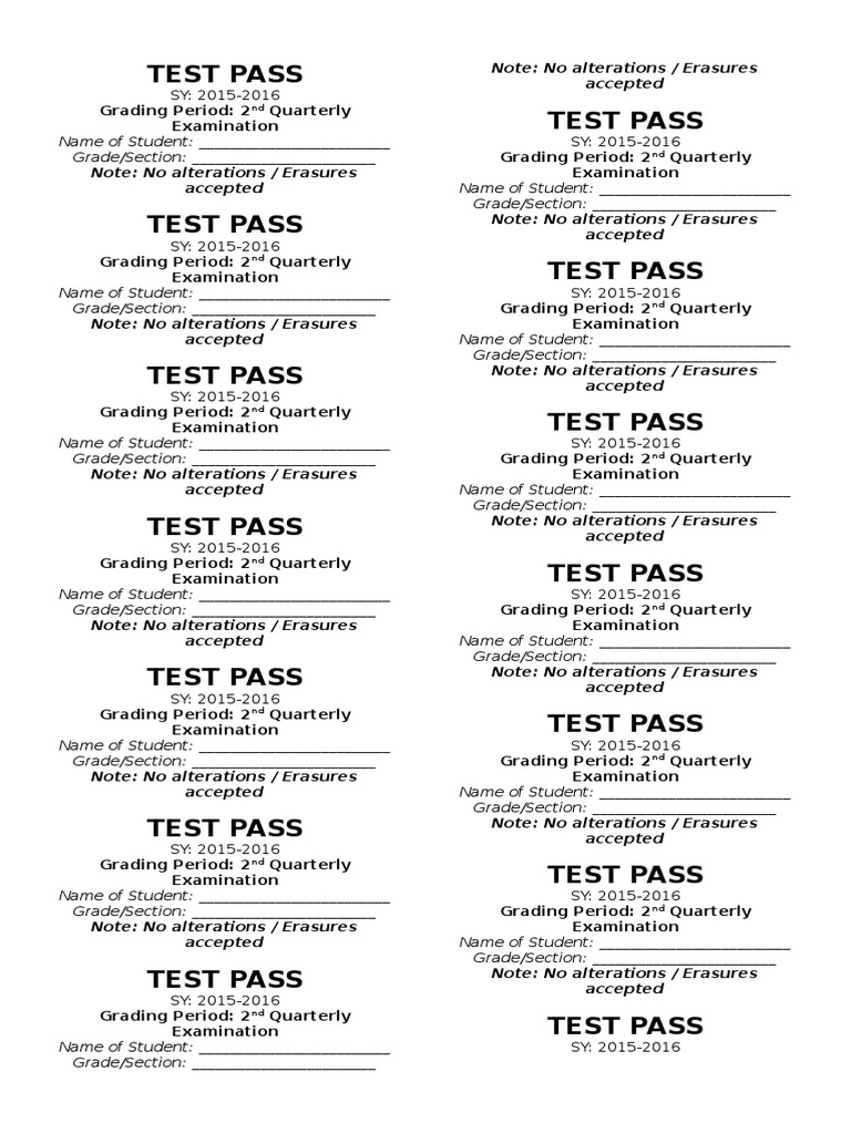 Test Pass | PDF