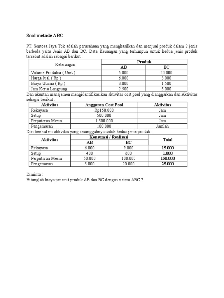 Contoh Soal ABC System | PDF