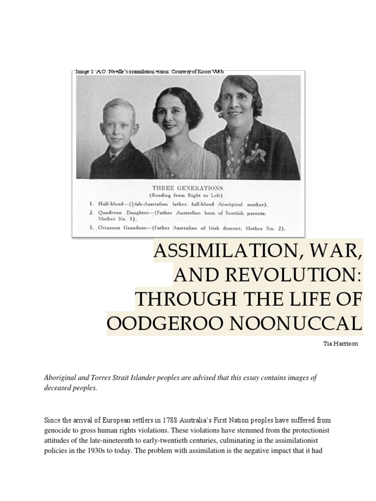 Oodgeroo Noonuccal and Assimilation Impact | PDF | Indigenous ...