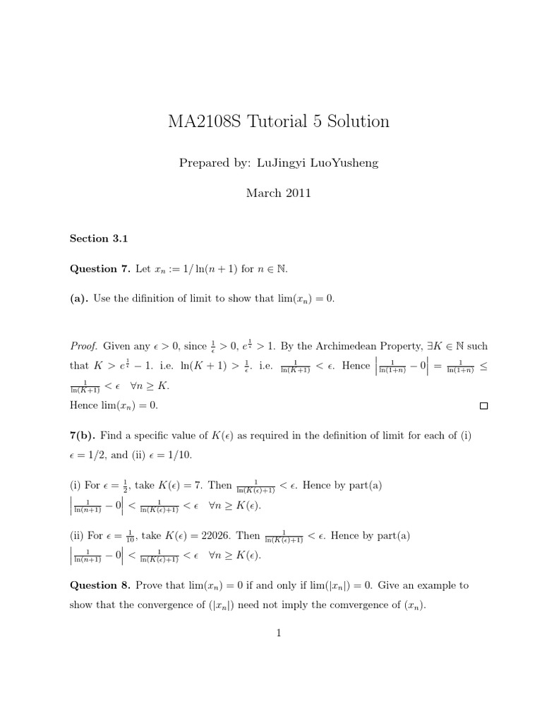 Sequence | PDF | Sequence | Mathematical Proof