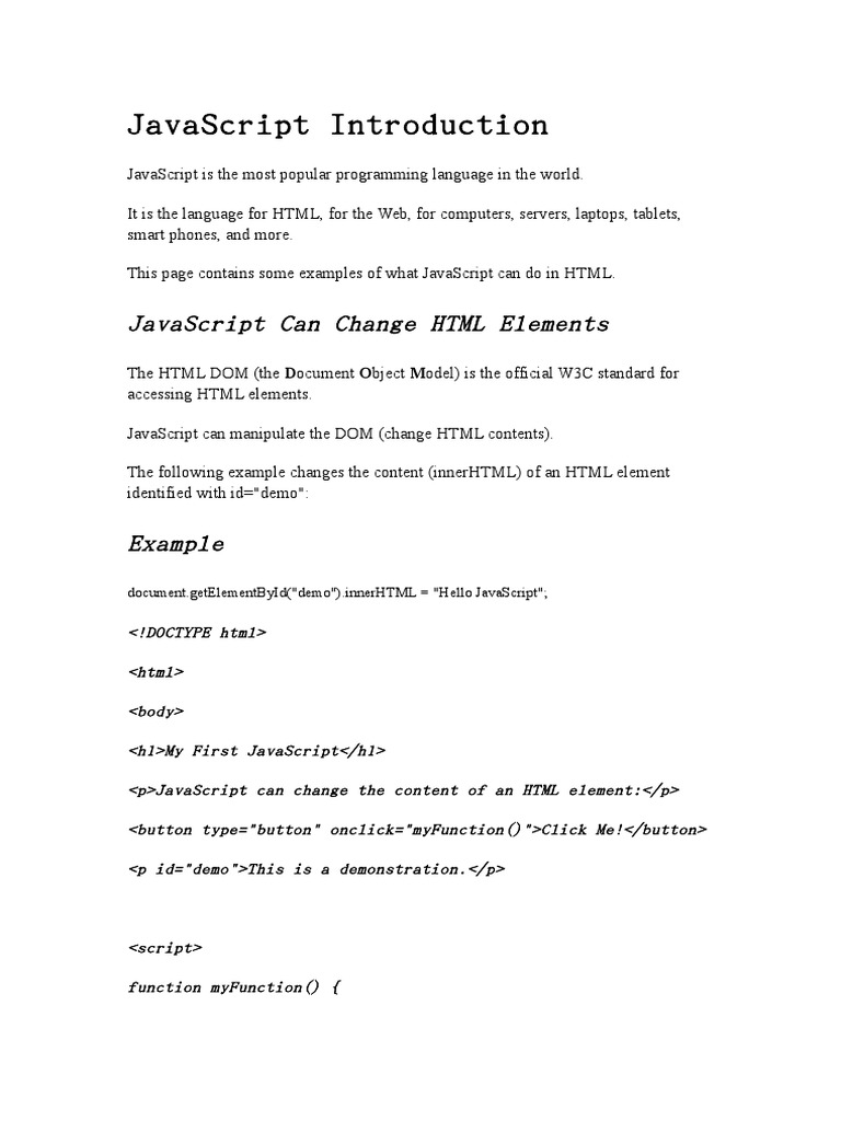 Js | PDF | Java Script | Html