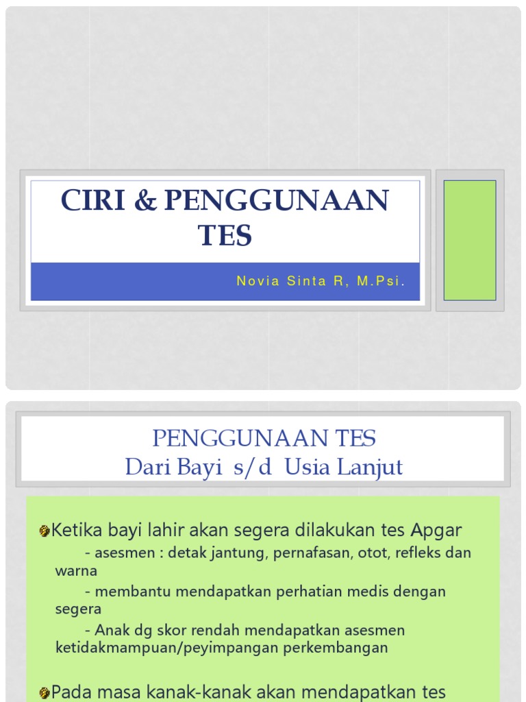 Ciri - Penggunaan Alat Tes EPPS | PDF