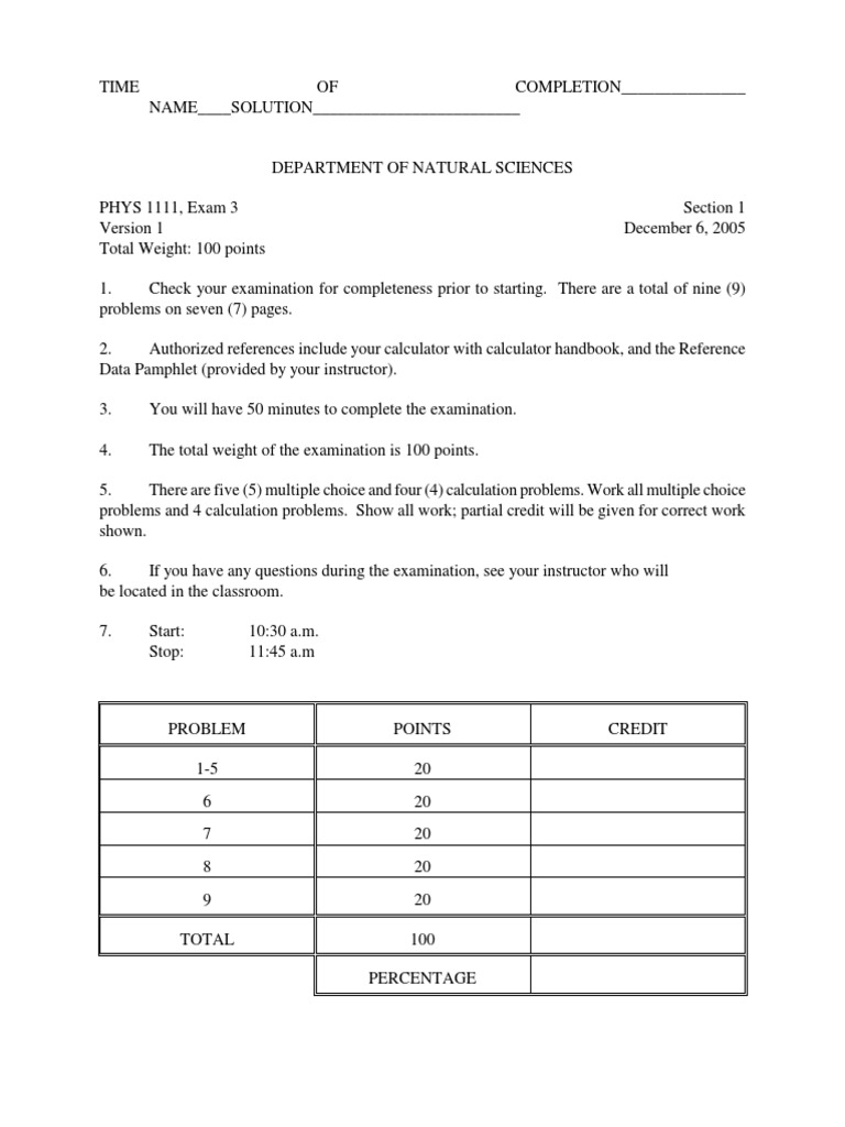Phys1111 Exam3 Solutions | PDF | Torque | Rotation Around A Fixed Axis
