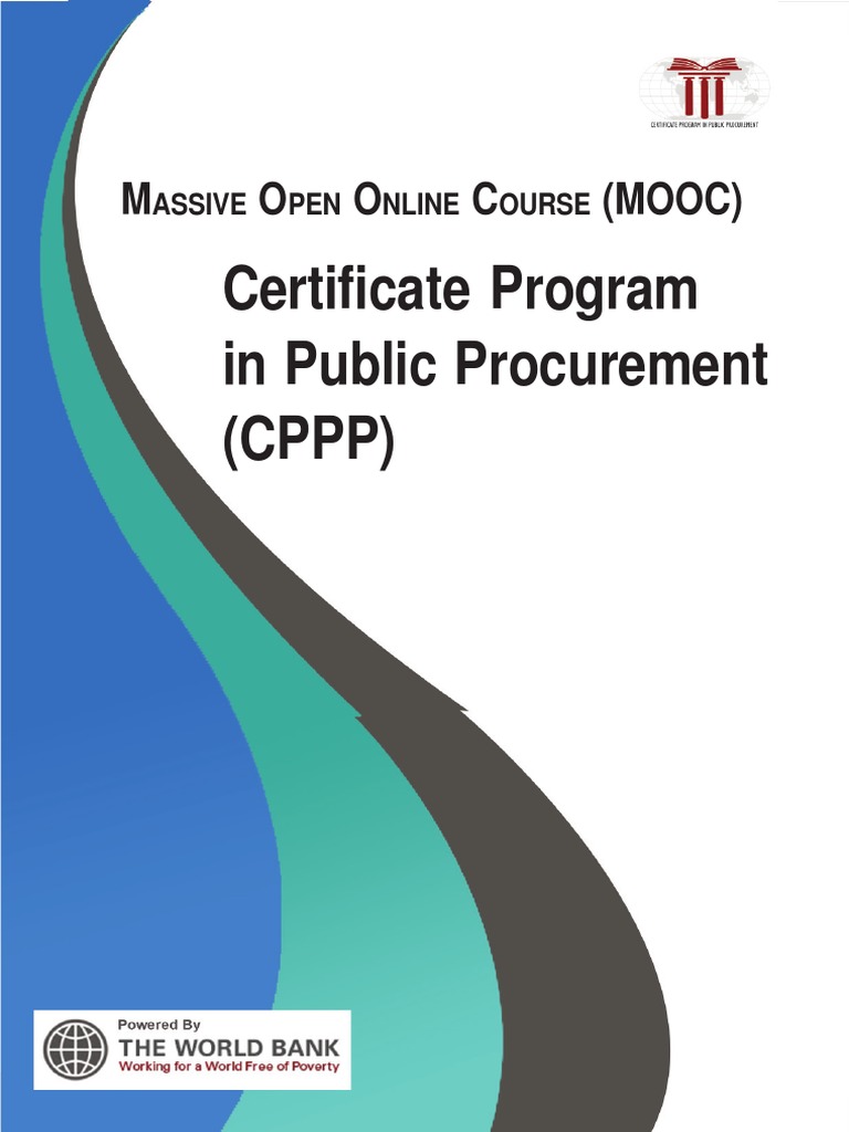 CPPP MOOC Courseware PDF | PDF | Procurement | Supply Chain Management