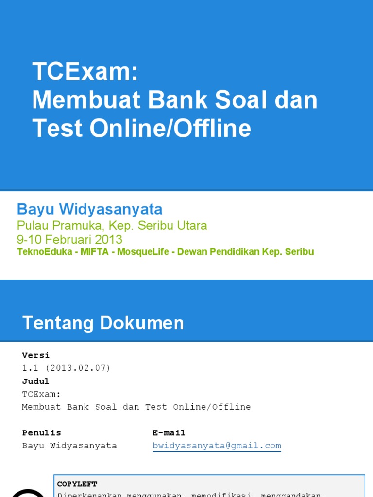 Tutorial TCExam | PDF | Karier & Perkembangan | Komputer