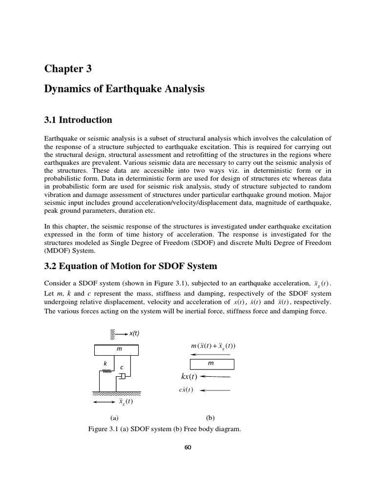 Dynamics of Earthquake Analysis | PDF